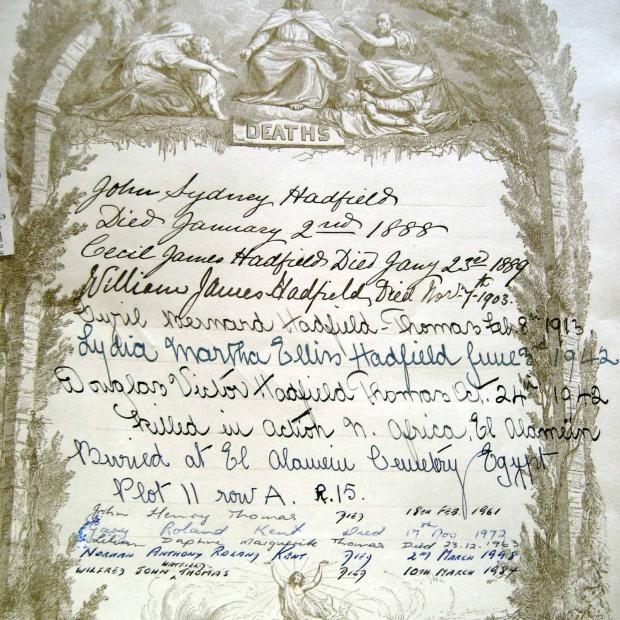 HADFIELD William James 1865-1907 and Lydia Martha Ellis JEFFRIES, died ...